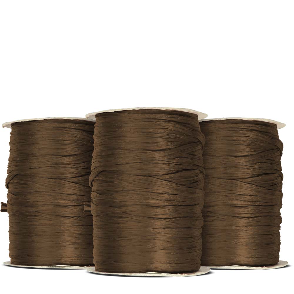 BABCOR Packaging: Chocolate Matte Rayon Raffia - 100 Yards - Bundle of ...