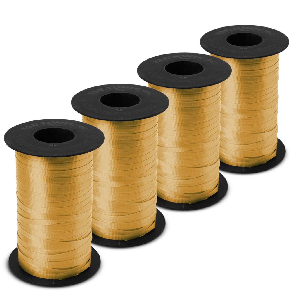 BABCOR Packaging: Holiday Gold Splendorette Curling Ribbon - 3/16 in. x ...