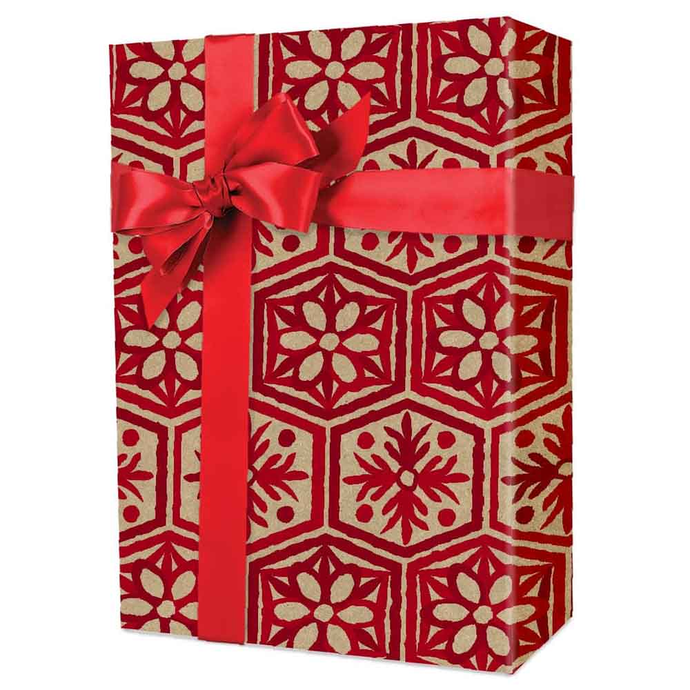 Red Snowflake Christmas Wrapping Paper